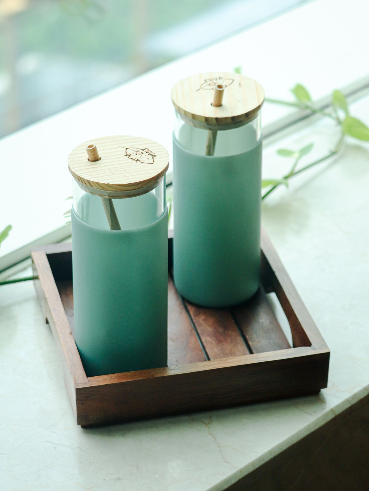 Glass Sipper Bottle Eco Friendly Reusable Bottle For Sustainable Living Enva Plax